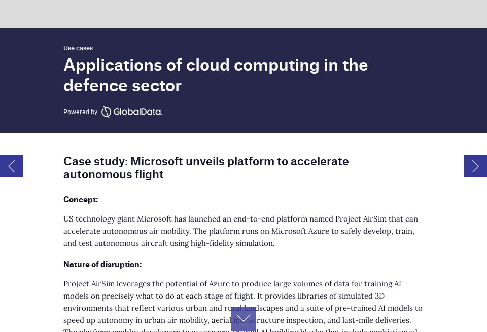 Applications of cloud computing in the defence industry - Thematic Take ...