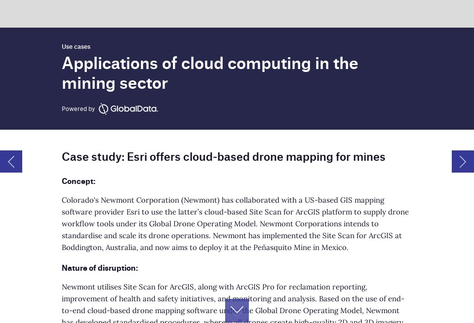Applications of cloud computing in the mining industry - Thematic Take: Cloud