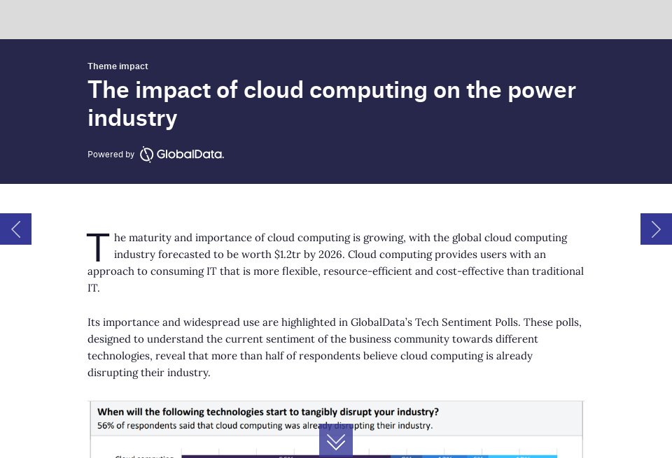 The impact of cloud computing on the power industry - Thematic Take: Cloud