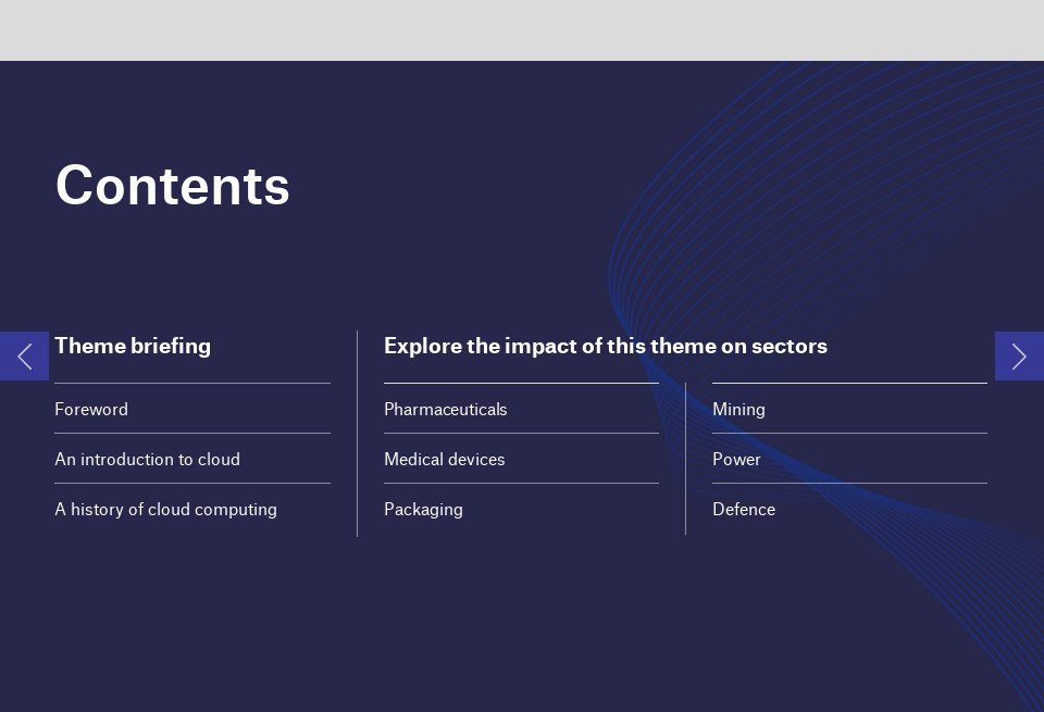 Contents - Thematic Take: Cloud