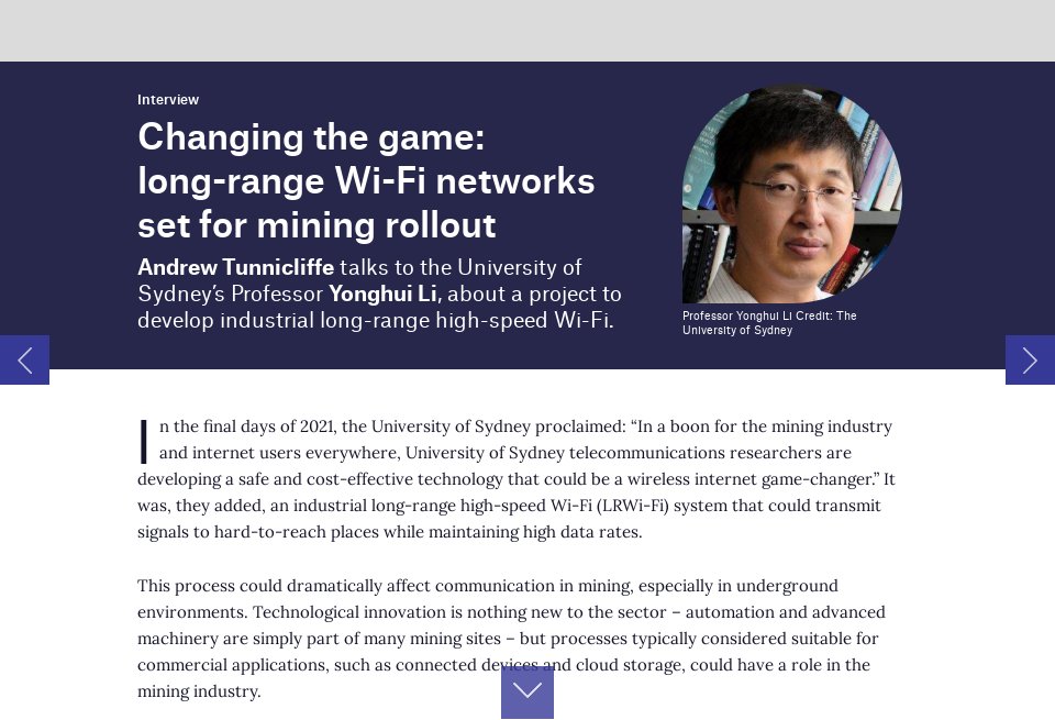 Changing the game: long-range Wi-Fi networks set for mining rollout - Thematic Take: Cloud