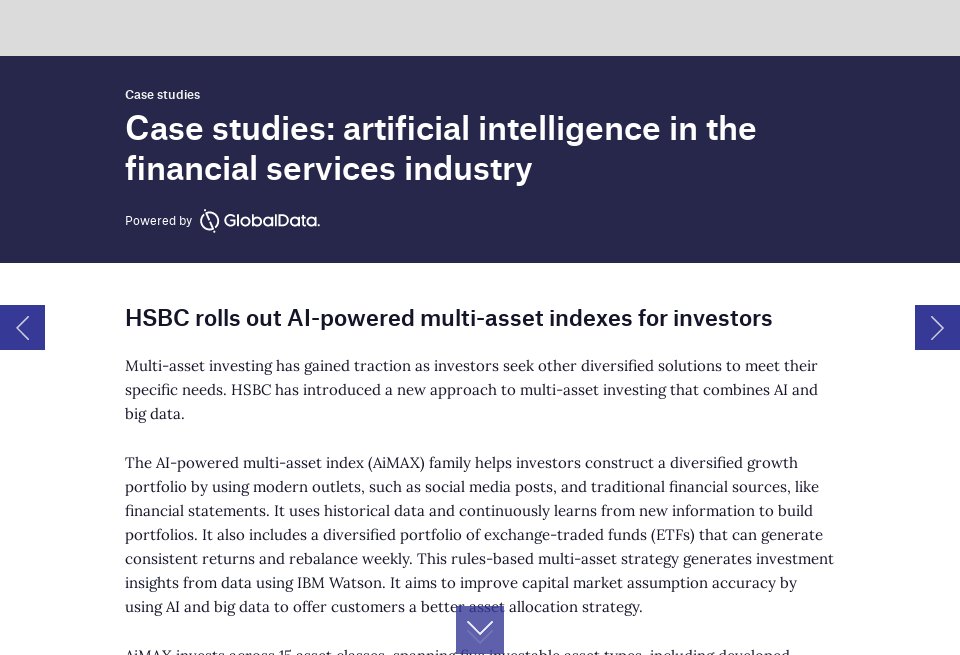 Case studies: artificial intelligence in the financial services industry - Thematic Take ...