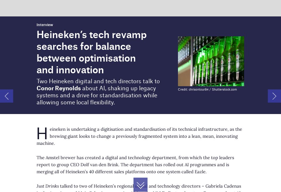 Heineken talks tech systems - Thematic Take: Artificial Intelligence