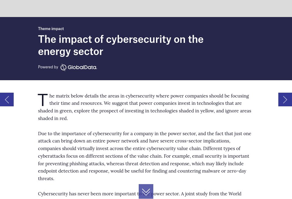 The impact of cybersecurity on the energy sector - Thematic Take ...