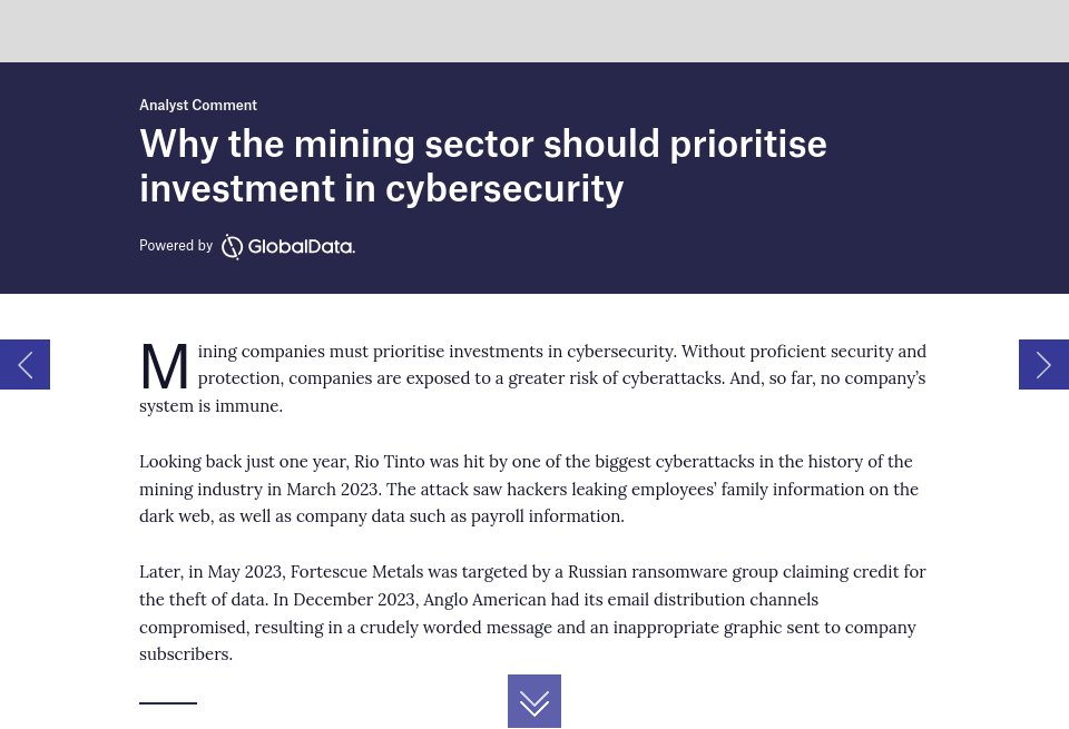 Why the mining sector should prioritise investment in cybersecurity - Thematic Take ...