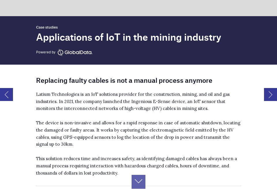 Applications of IoT in the mining industry - Thematic Take: Interne of ...