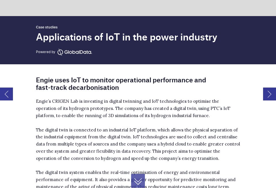 Applications of IoT in the power industry - Thematic Take: Interne of ...