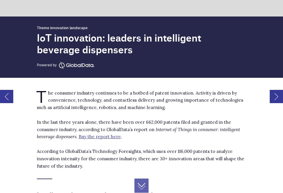 IoT innovation: leaders in intelligent beverage dispensers - Thematic ...