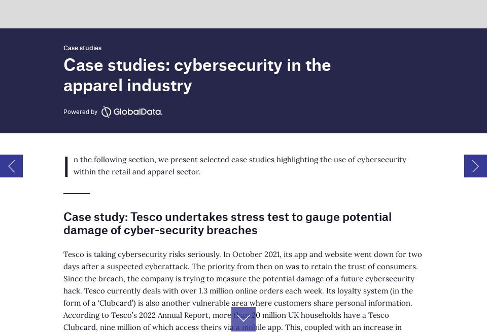 Case studies: cybersecurity in the apparel industry - Thematic Take: Cybersecurity