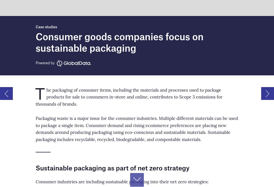 Consumer goods companies focus on sustainable packaging - Thematic Take: ESG in 2024