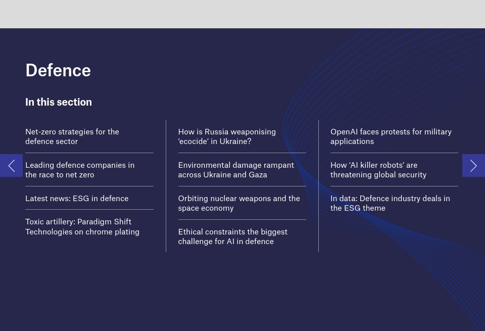 Defence - Thematic Take: ESG in 2024