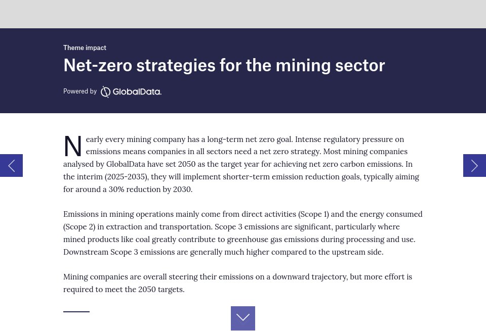 Net-zero strategies for the mining sector - Thematic Take: ESG in 2024
