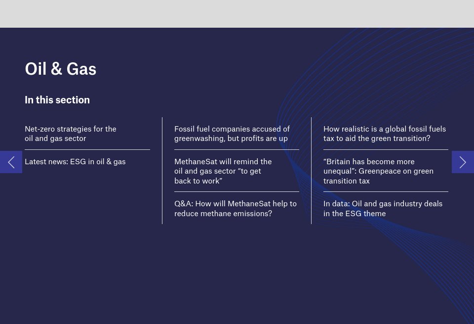 Oil & Gas - Thematic Take: ESG in 2024