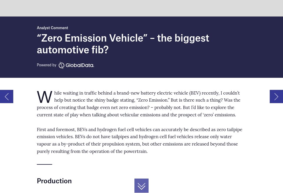 “Zero Emission Vehicle” – the biggest automotive fib? - Thematic Take ...