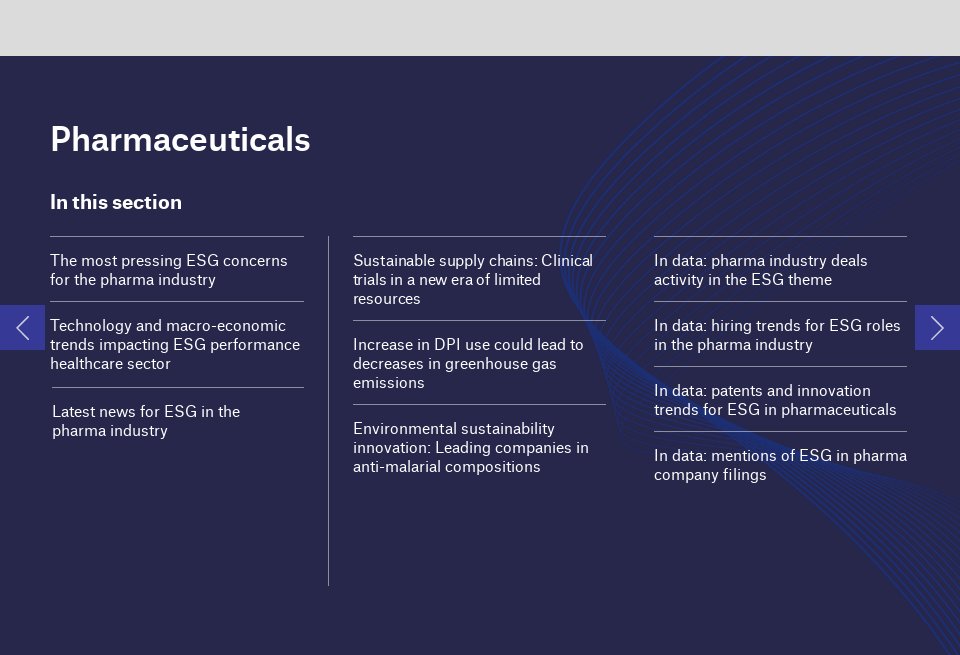 Pharma - Thematic Take: ESG