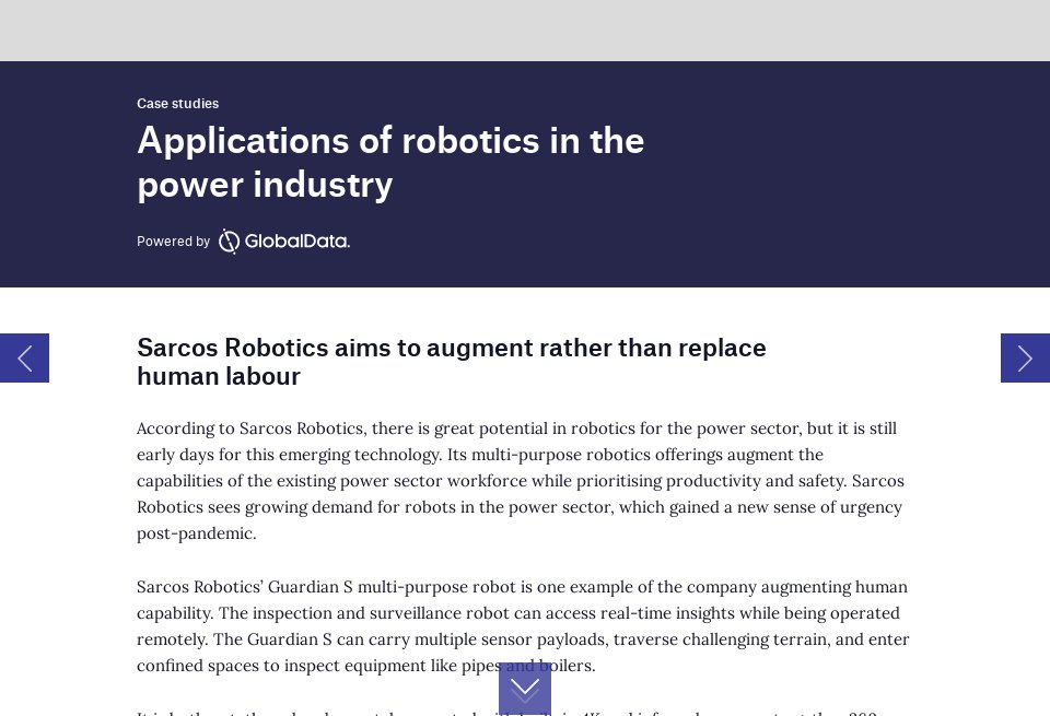 Applications of robotics in the power industry - Thematic Take: Robotics